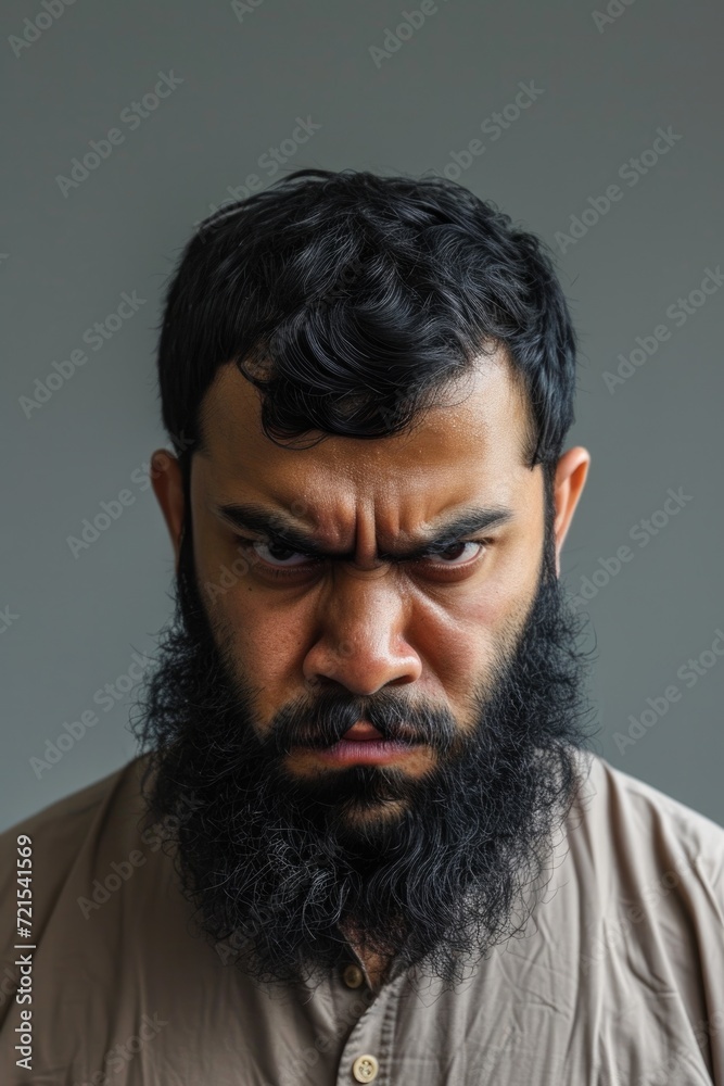 Mug shot of a Very upset middle eastern man looking at the camera Stock ...