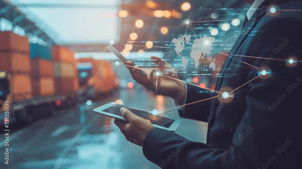 Smart Logistics Global Business and Warehouse Technology Management ...