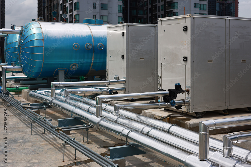 High building Piping system for water supply and air conditioning ...