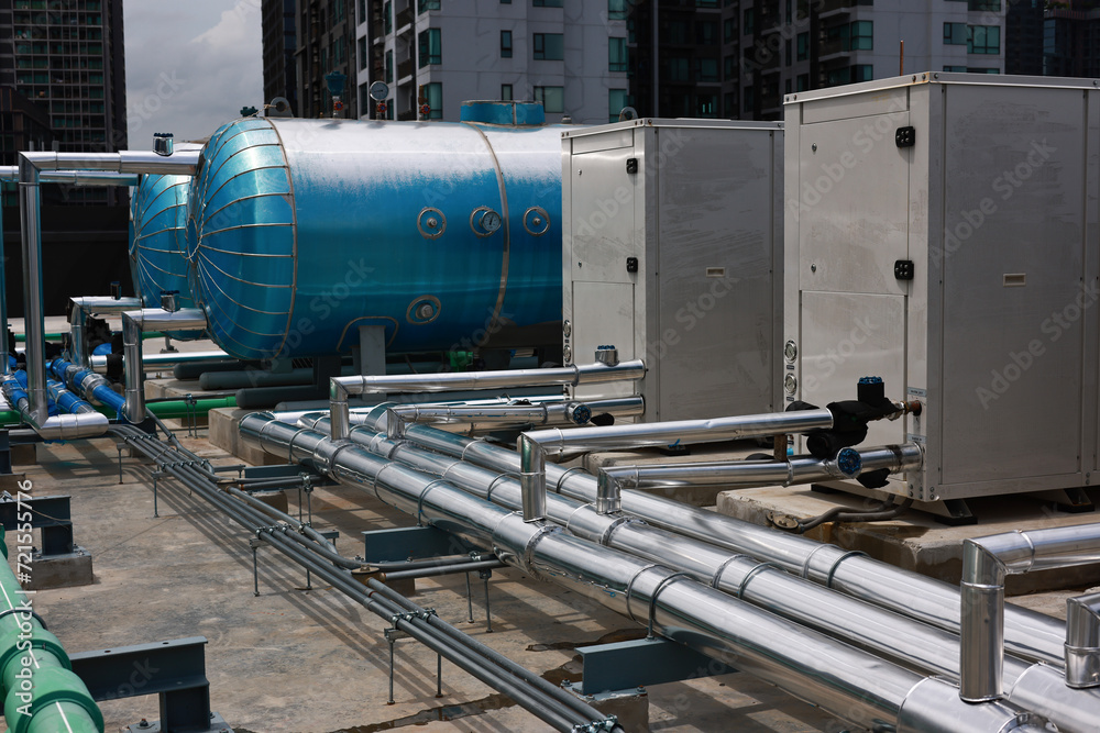 High building Piping system for water supply and air conditioning ...