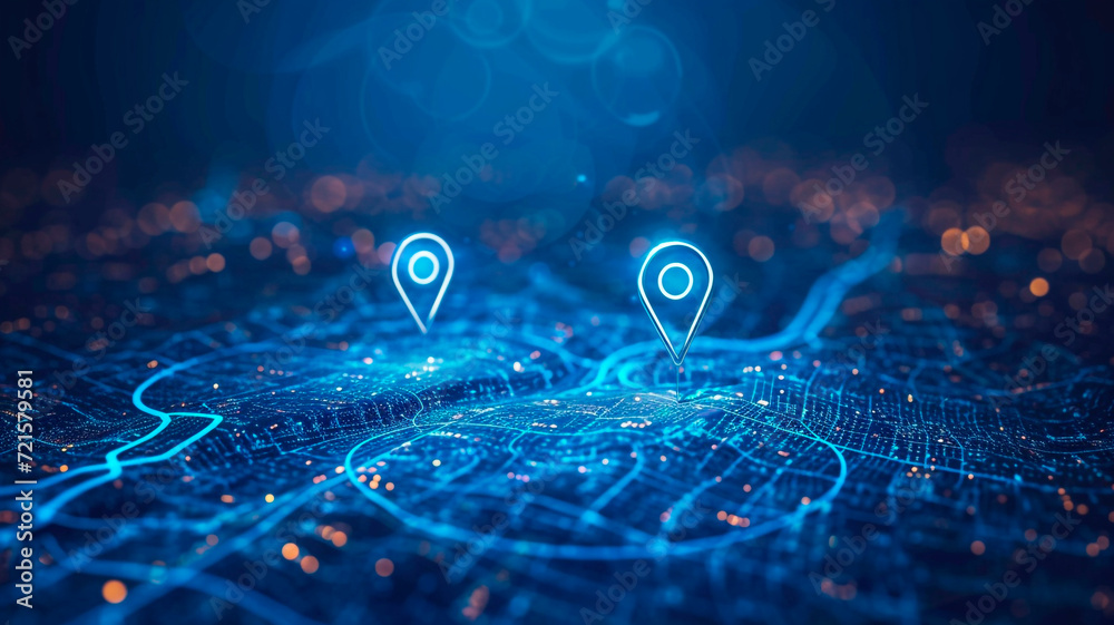 Digitally mark the position on the map with two pins. gps tracking by ...