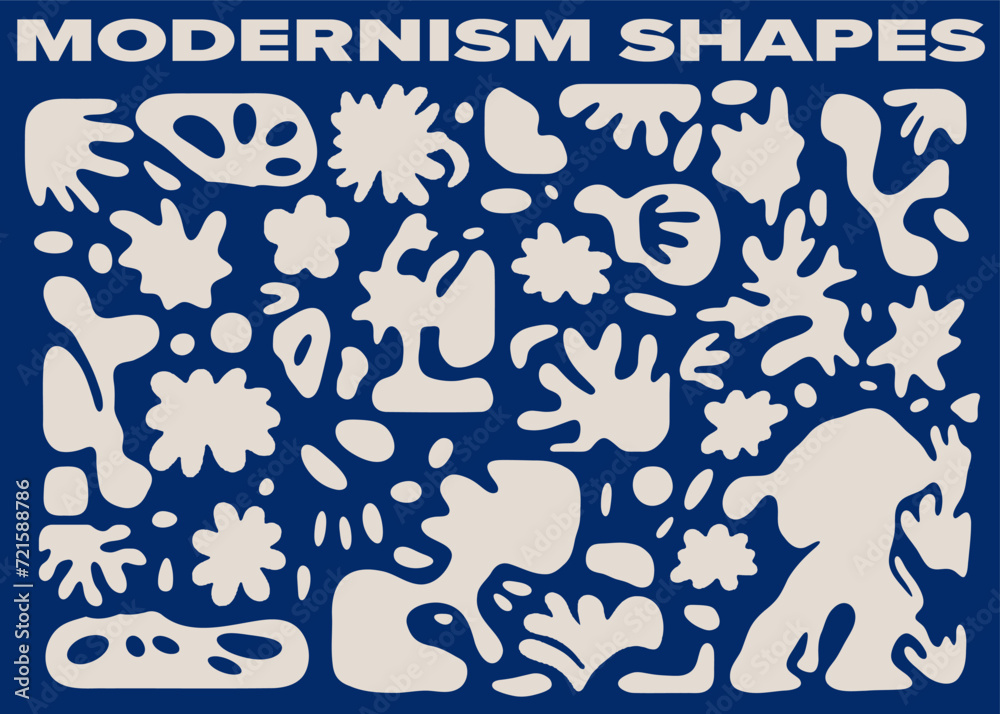 Abstract organic shapes that resemble leaves and flowers. Vector set of ...