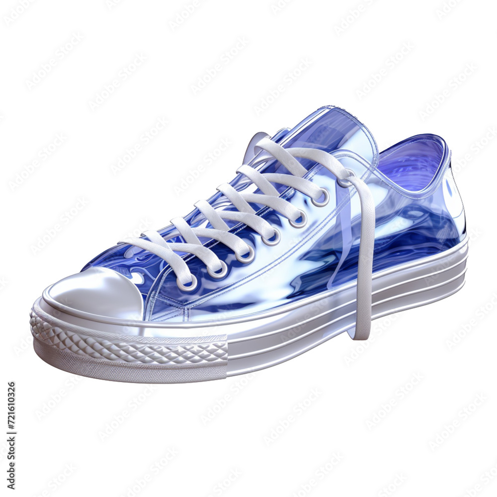 Cutout of a Blue Sneaker Isolated Against a Transparent Background (PNG ...