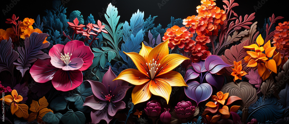 Vibrant 3D floral wallpapers with hyper-detailed illustrations in ...