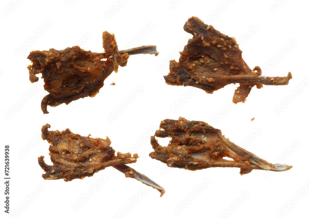 Deep Fried duck mouth, Dish of deep fried seasoning duck mouth which is ...