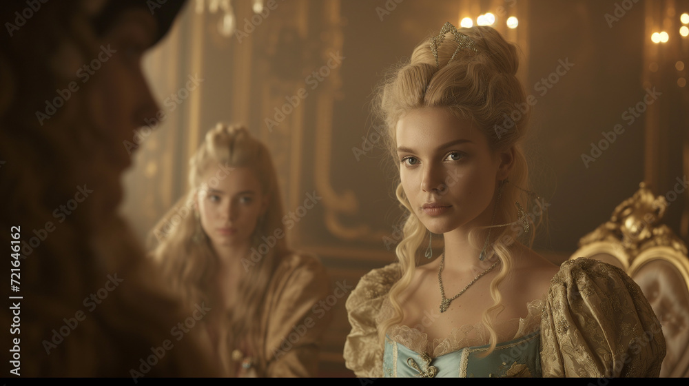 Realistic AI-generated photo, royal period scene, with young empress ...