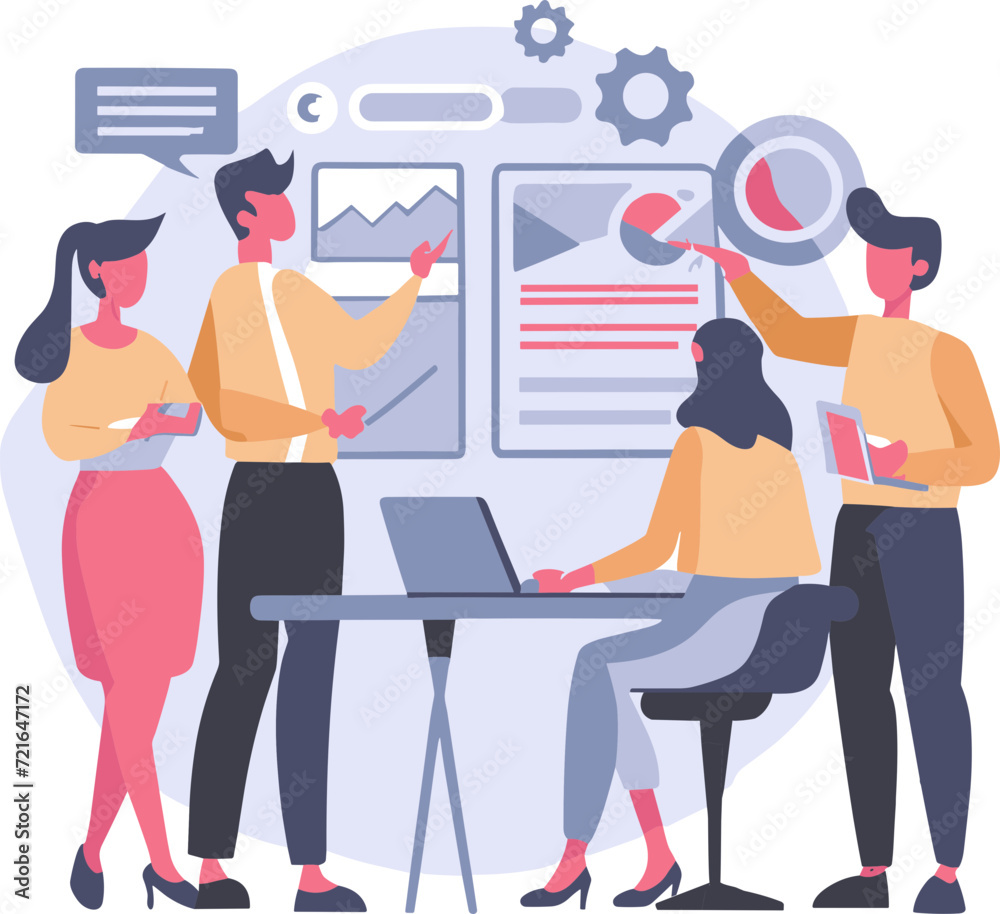 Web & app ui illustration of designer teamwork , graphic designers ...