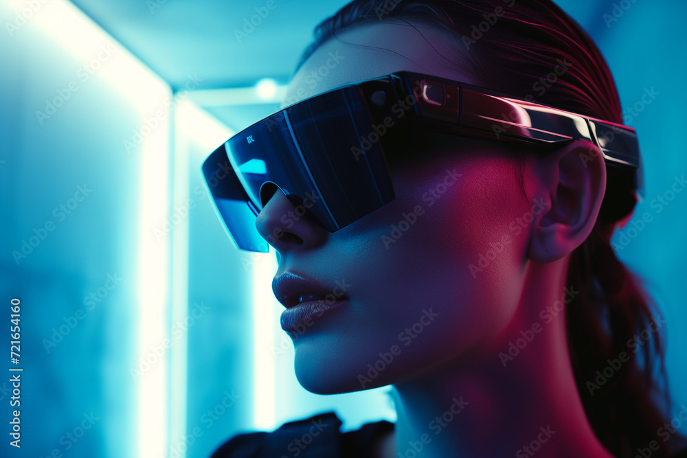 New AI glasses technology. Futuristic eyewear with artificial ...