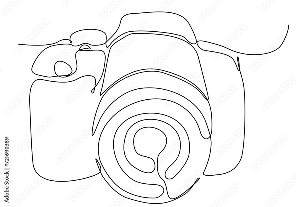 continuous line drawing of camera logo minimalistic concept Stock ...