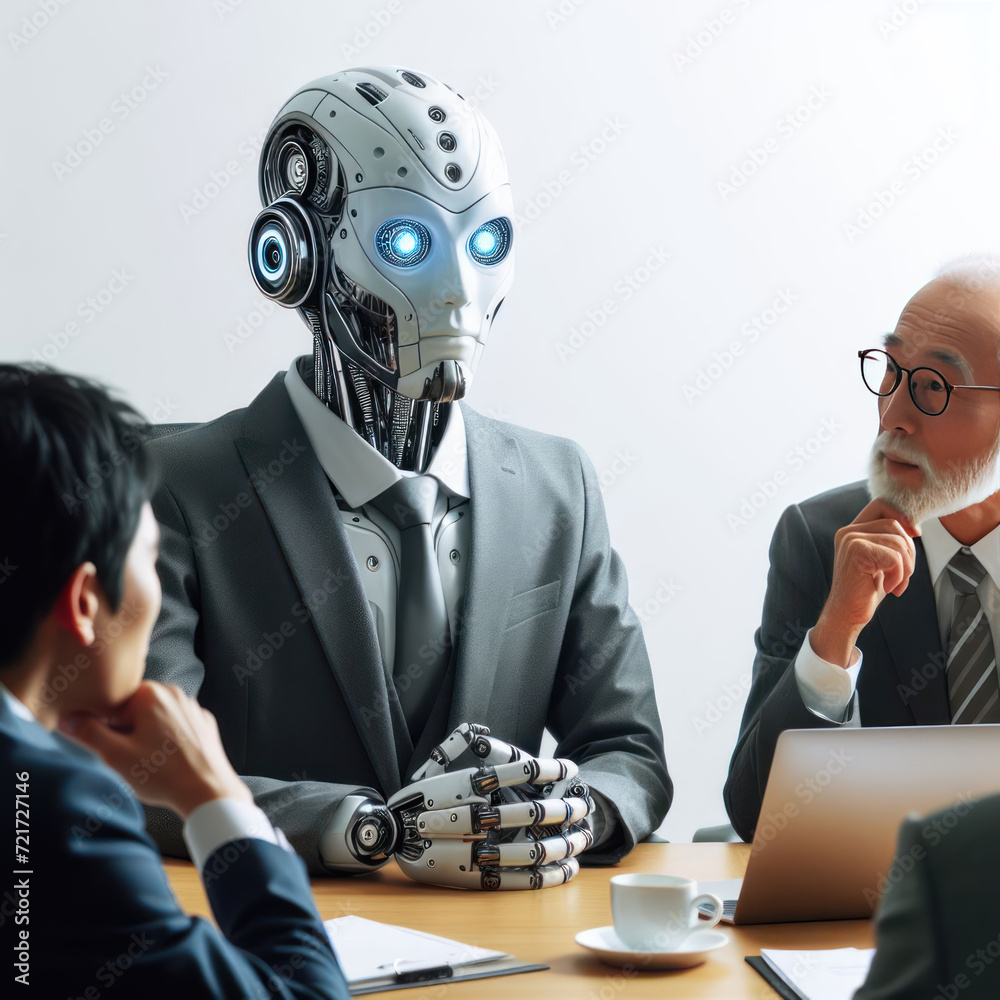 humanoid AI robot, artificial intelligence, motherboard, computer ...