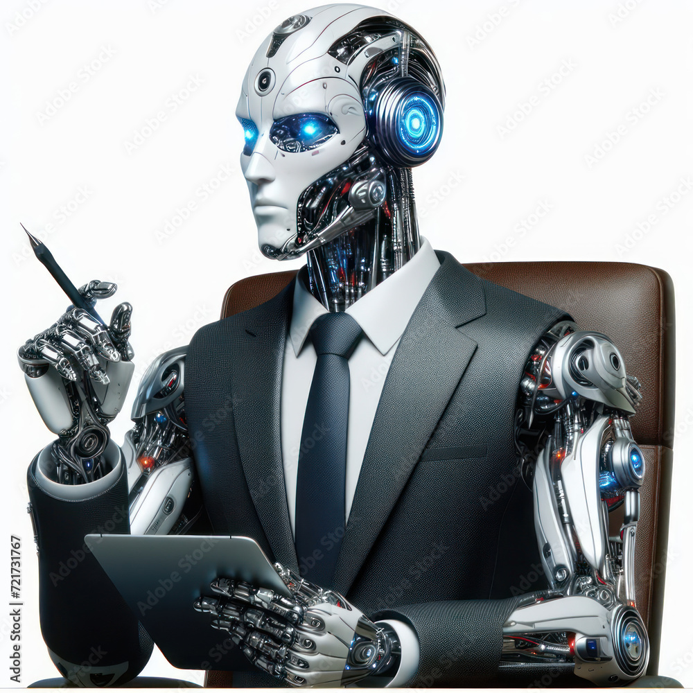 humanoid AI robot, artificial intelligence, motherboard, computer ...