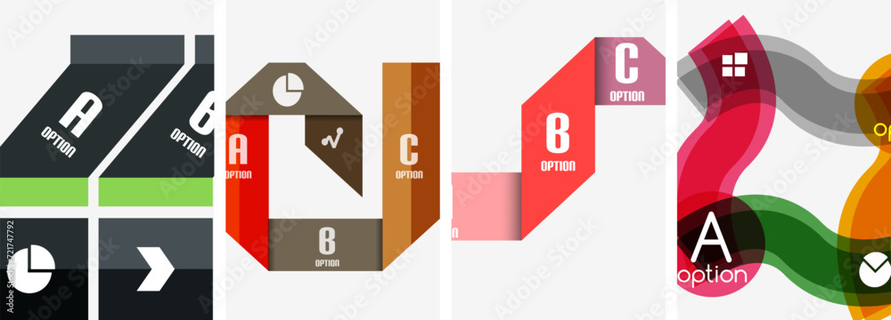 Set of line infographic poster backgrounds. Vector illustration For ...