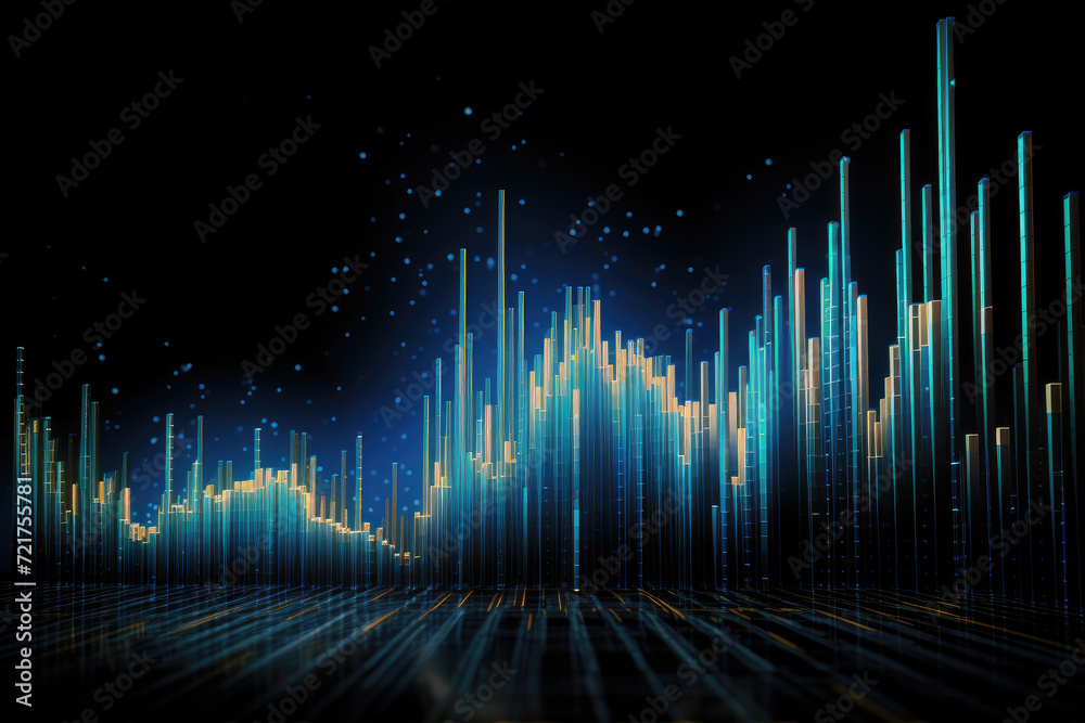 dynamic market chart depicts the steady increase of business stocks ...