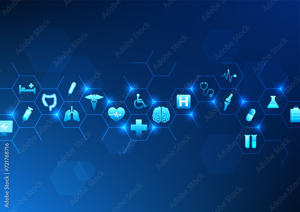 Medical technology background Inside there are medical innovations ...