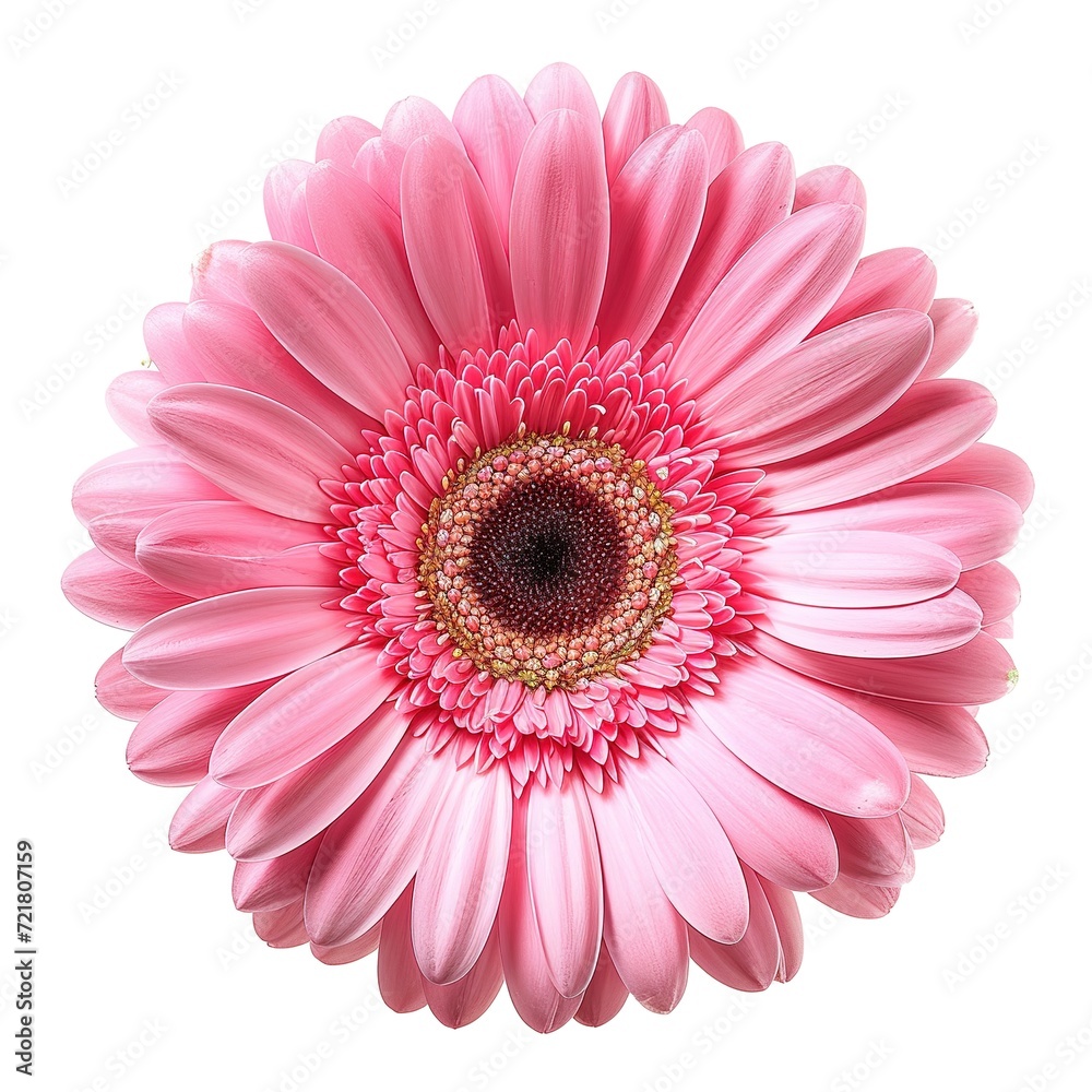 Pink Barberton daisy flower, Gerbera jamesonii, isolated on white ...
