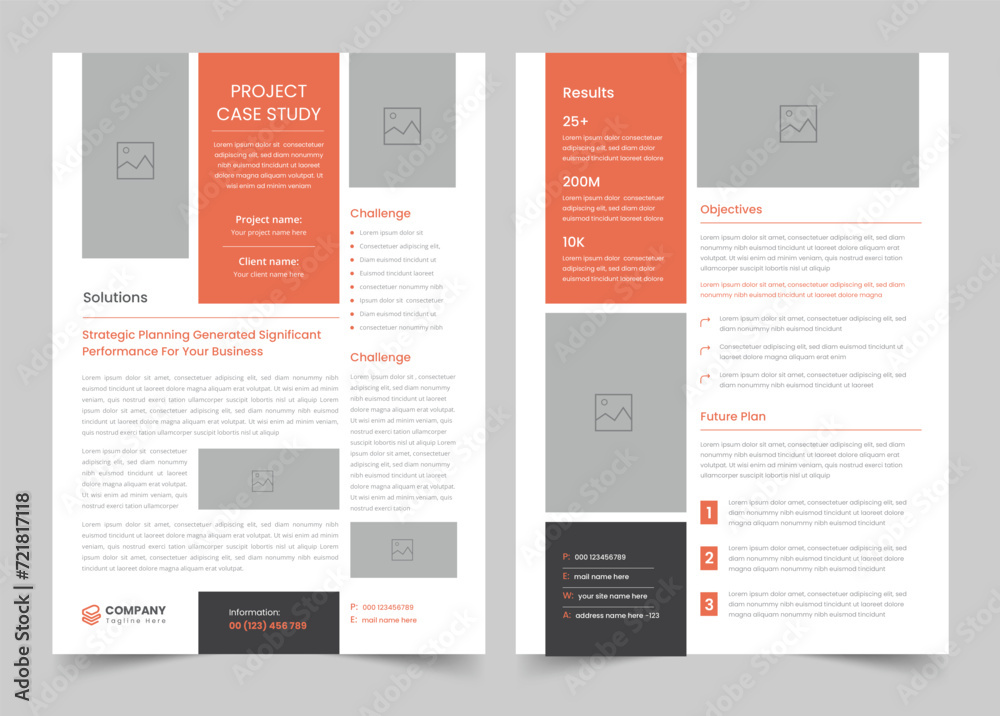 Case study template, Corporate Case Study template Design, Double side ...