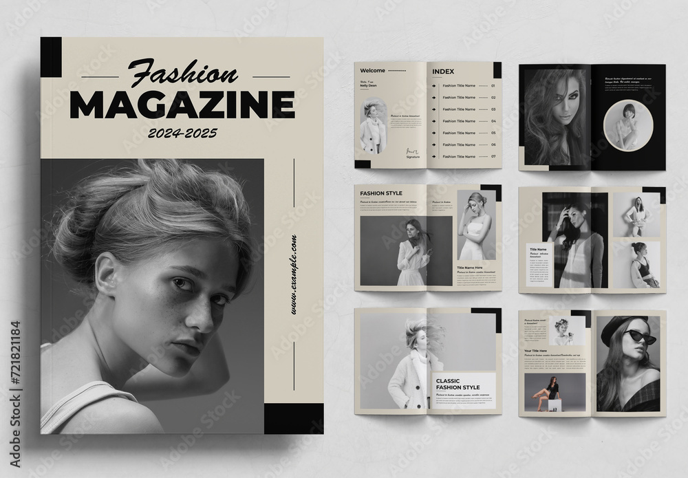 Fashion Magazine Layout Stock Template | Adobe Stock