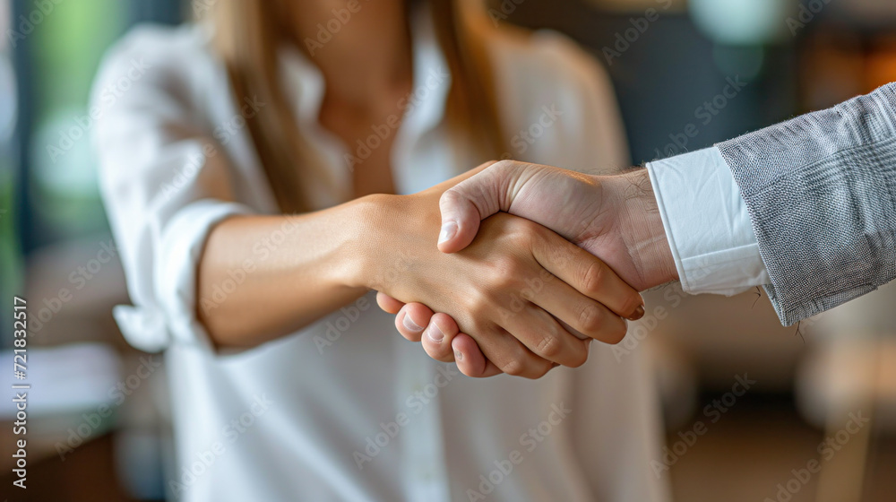 Professional Handshake in Business Setting.Close-up of a firm handshake ...