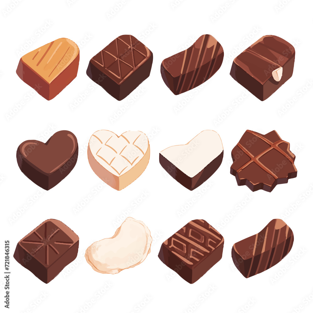Various types of assorted chocolates, chocolate, sweets, valentine ...