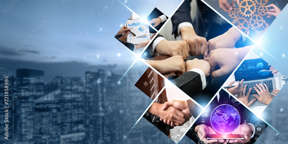 Teamwork and human resources HR management technology concept in ...