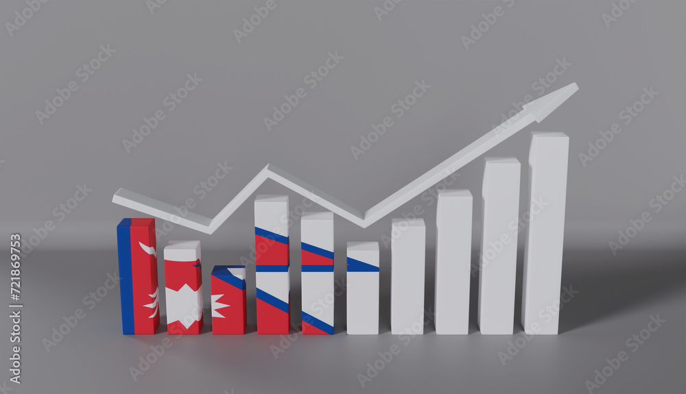 epal Flag Bar Chart Graph Increasing Values on Pastel Color Background ...