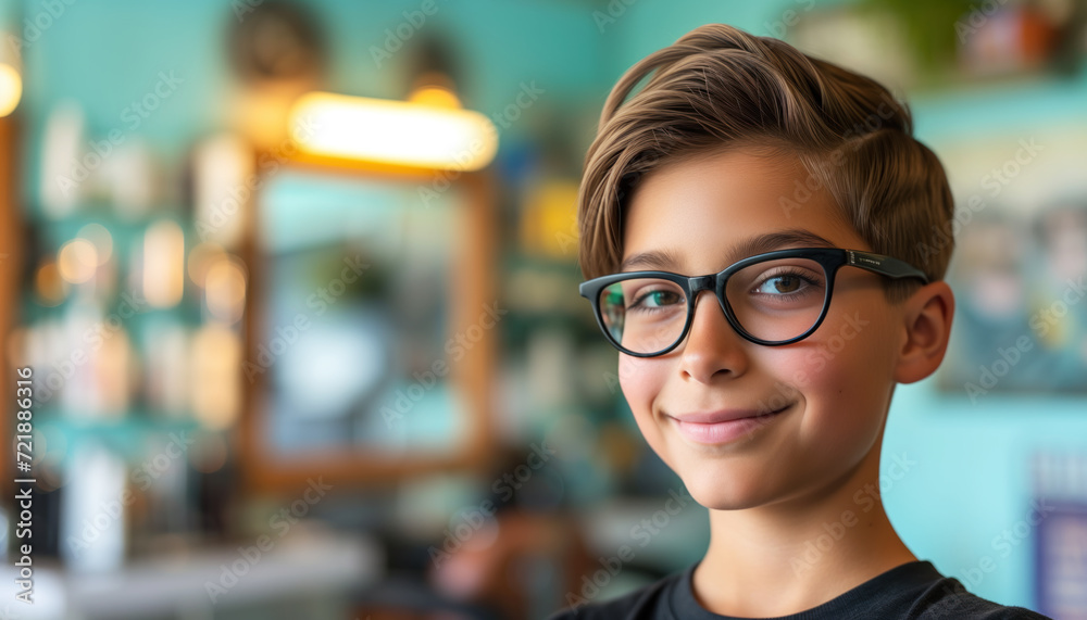 Candid photo of a happy cute college student with a modern stylish ...