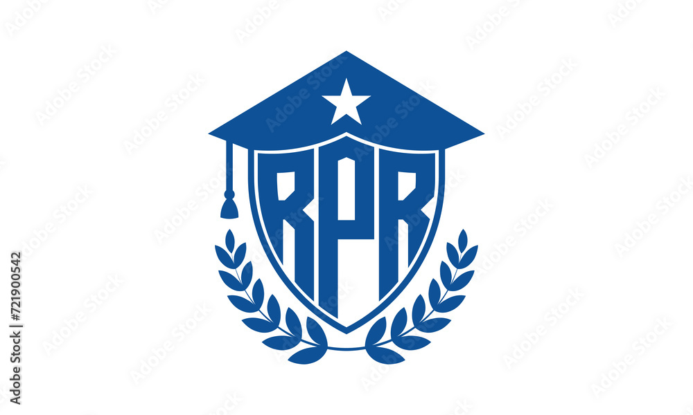 RPR three letter iconic academic logo design vector template. monogram ...