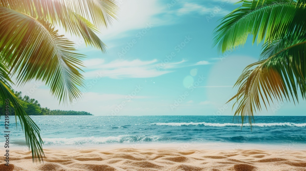 Tropical island sea beach, beautiful paradise nature panorama landscape ...