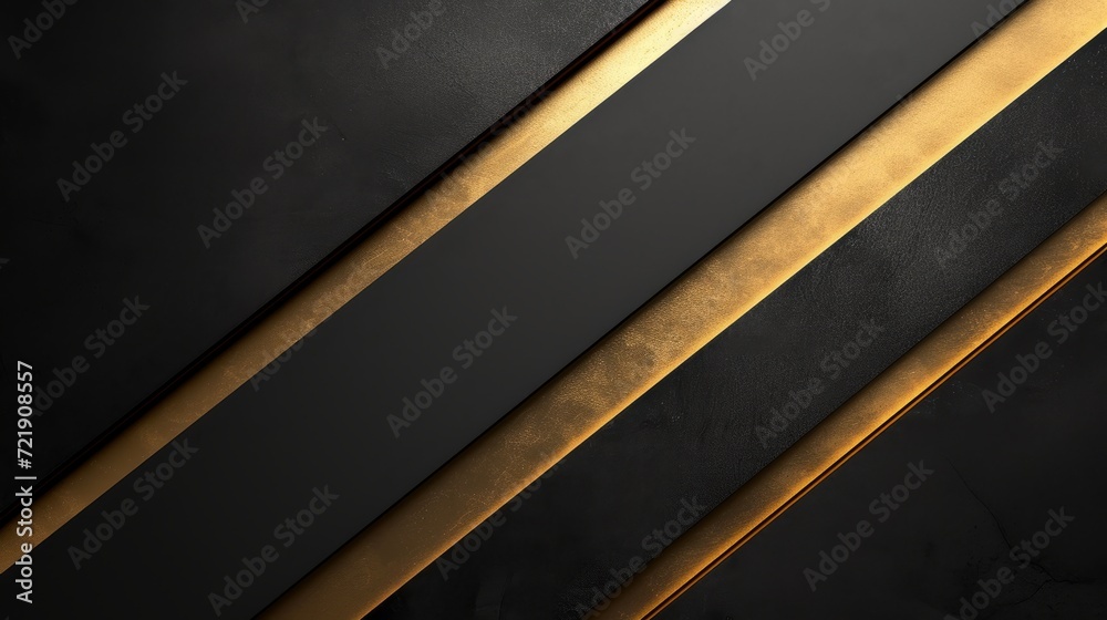 Black background with luxurious gold lines. Two shiny golden lines on a ...