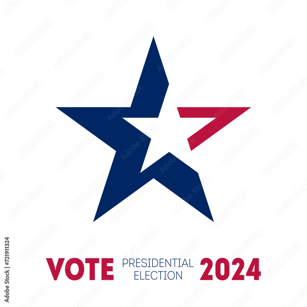 Print of t-shirt for Political election campaign. Stylized star with ...