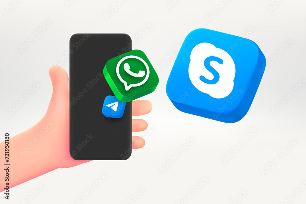 Sending messages via Whatsapp, Telegram and Skype with mobile phone ...