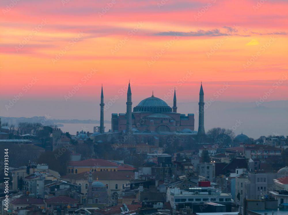 New Mosque (Yeni Cami) and Hagia Sophia (Ayasofya) Mosque in the ...