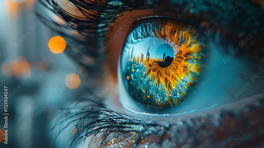 Mesmerizing hues of the iris captured in an intimate closeup, revealing ...