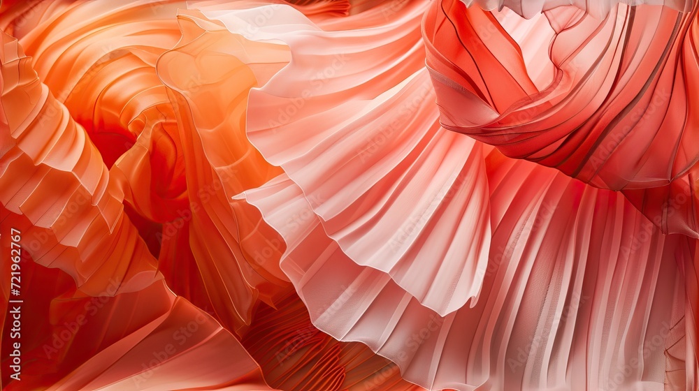 peach fuzz color trend 2024 fabrics overlapping each other, creating a ...