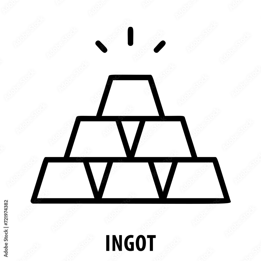 Ingot, gold ingot, wealth, precious metal, ingot icon, gold, finance ...