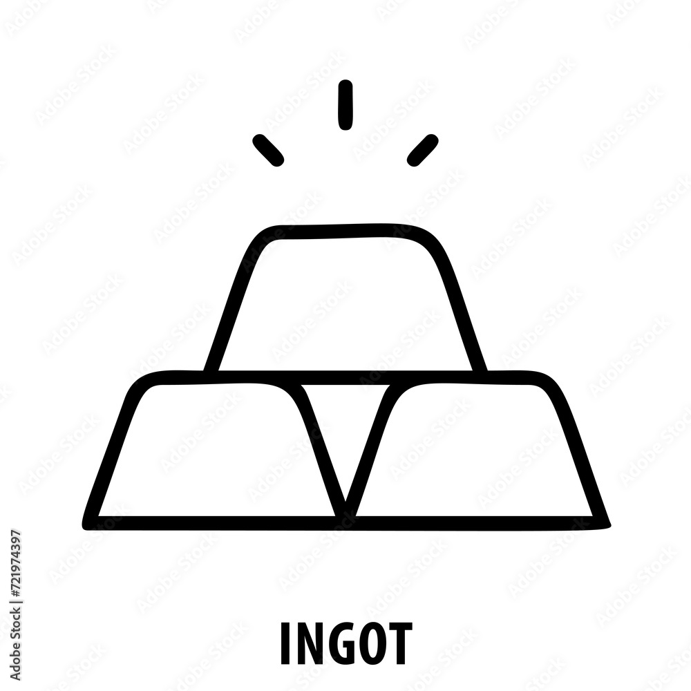 Ingot, gold ingot, wealth, precious metal, ingot icon, gold, finance ...