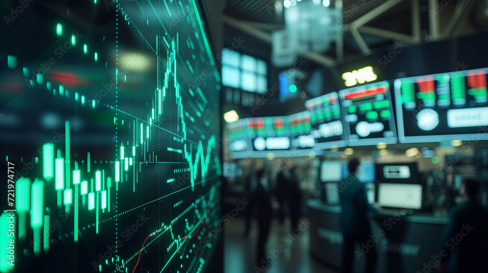 A detailed image of an interactive uptrend candlestick chart on a ...