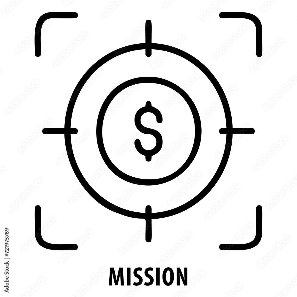 Mission, goal, target, mission icon, objective, purpose, aim ...