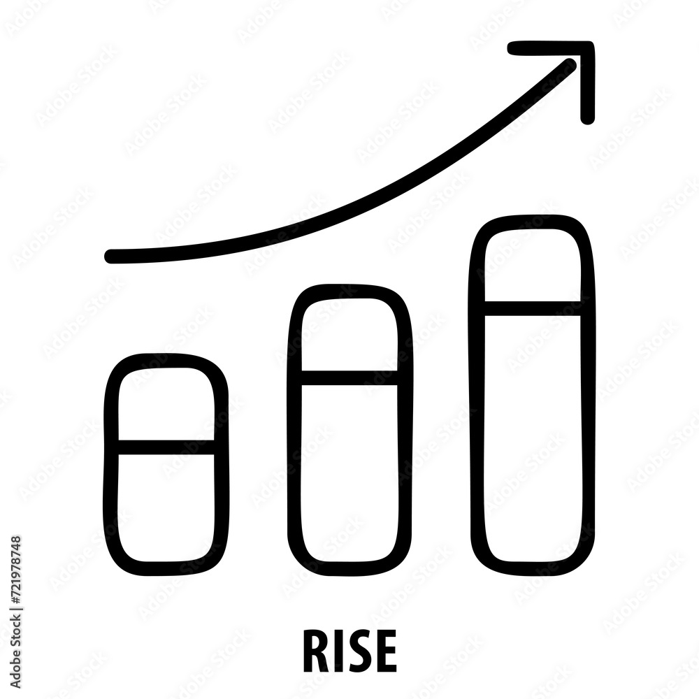 Rise, growth, increase, rise icon, ascending, upward arrow, improvement ...