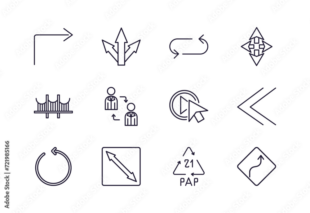 editable outline icons set. thin line icons from user interface collection. linear icons such as ...