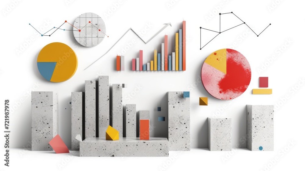Modern infographics stylized as concrete. Statistics Business 3d Pie ...