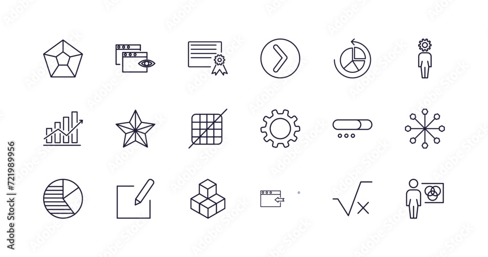 editable outline icons set. thin line icons from user interface collection. linear icons such as ...