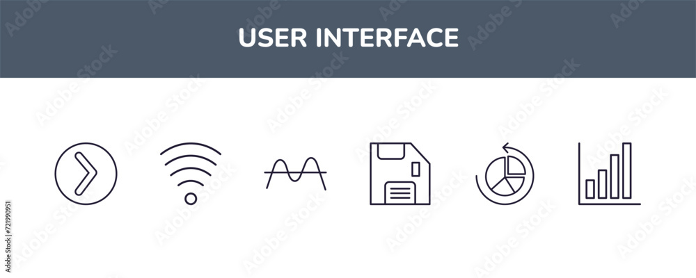 editable outline icons set. thin line icons from user interface collection. linear icons ...