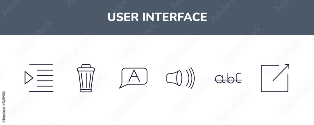 Editable Outline Icons Set Thin Line Icons From User Interface
