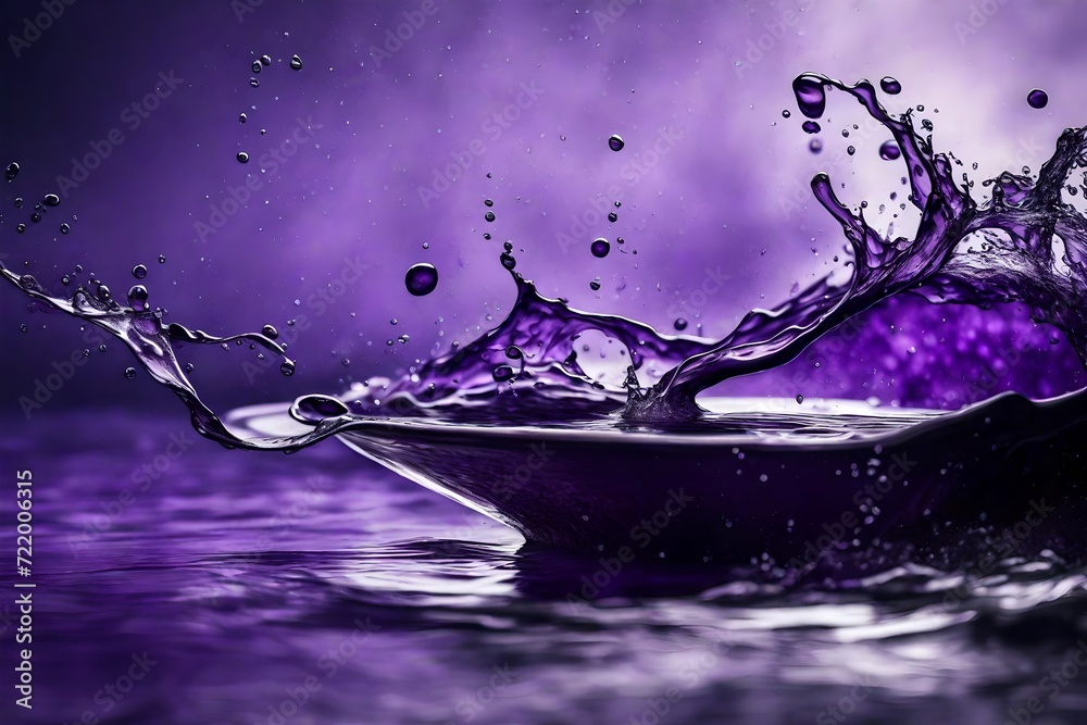 Experience the serenity of a stunning purple water splash background in ...