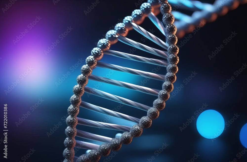 abstract DNA on beautiful dark background. Conceptual design of genetic ...