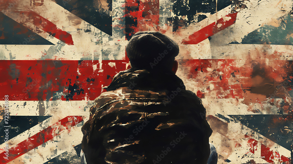 Poverty in the United Kingdom showing a homeless underprivileged ...