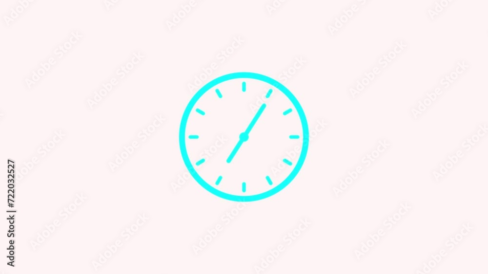 Watch on white background, 12 hour clock animation, 4k video. abstract analog clock animation ...