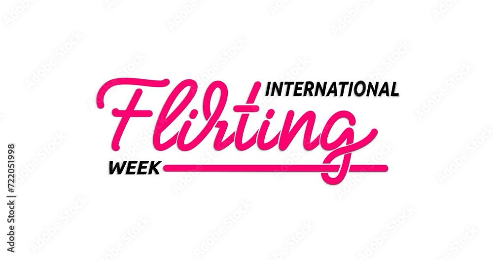 Vidéo Stock International Flirting Week text Animation with alpha ...