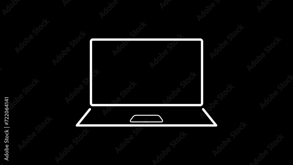 Minimalist White Line Laptop Icon: A Simple and Clean Design for Modern ...